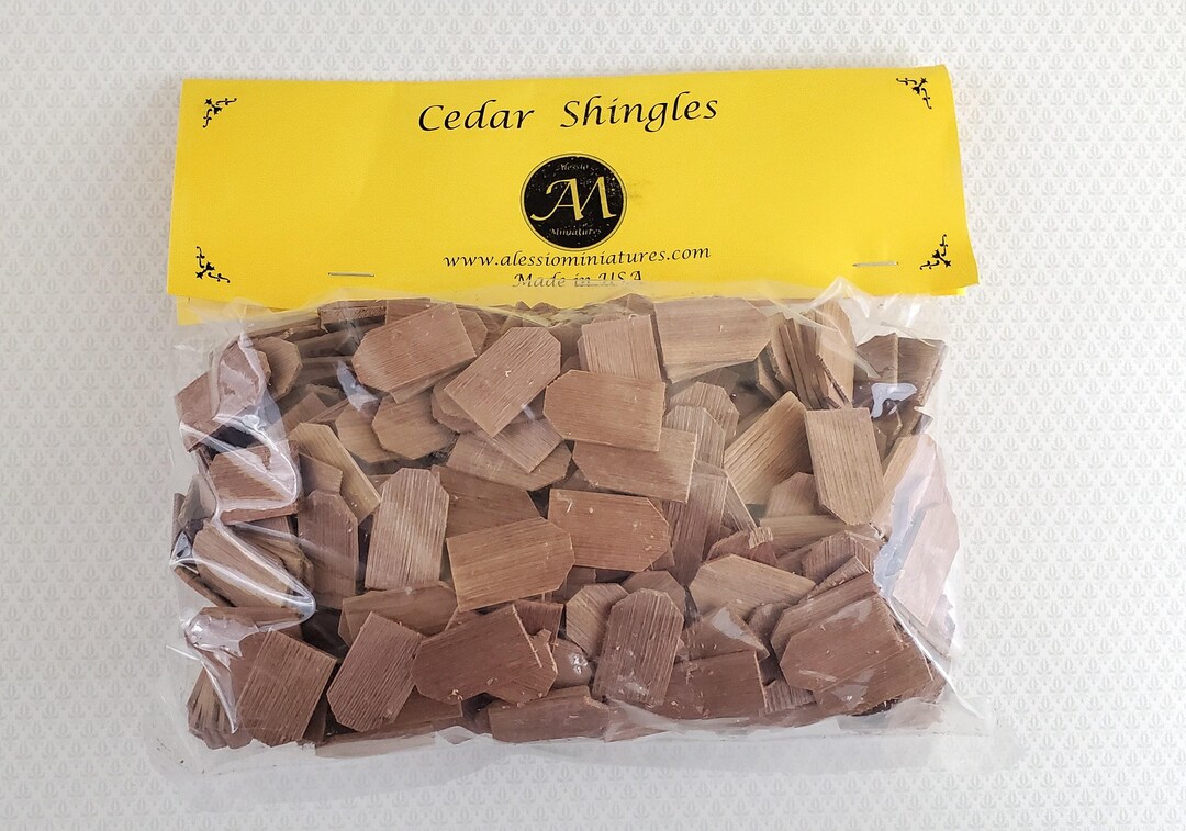 Dollhouse Miniature Shingles Cedar Wood Hexagon 1:12 Scale 500 Pieces ...