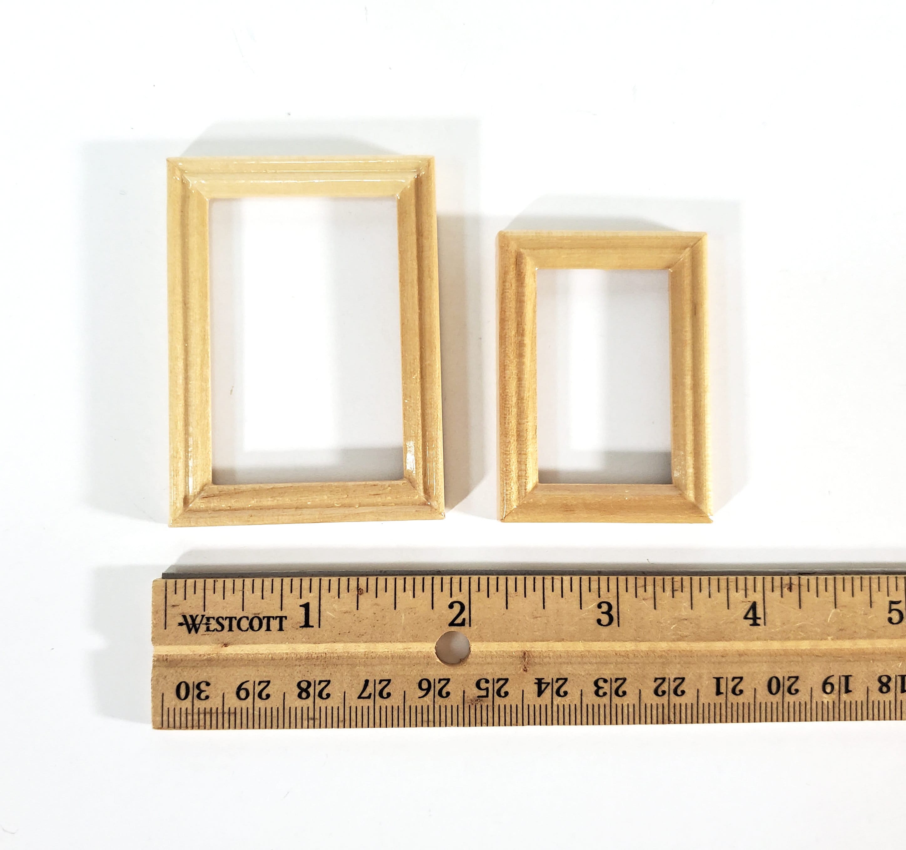 Dollhouse Picture Frames Set of 2 Sizes Wood Light Oak Finish - Etsy