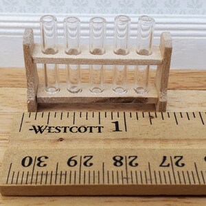 Miniature Test Tubes Glass in Wood Stand Mad Scientist Lab Medical ...