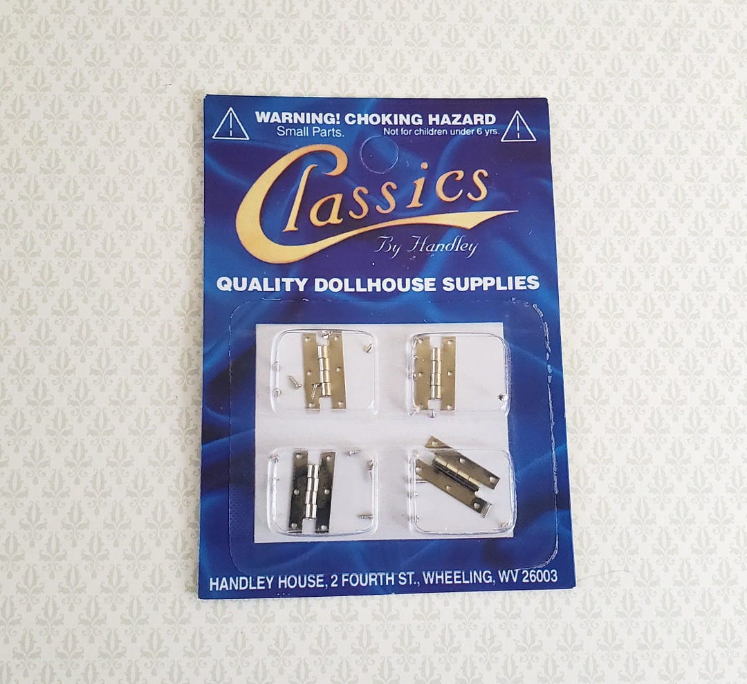 Dollhouse Miniature H Hinges Working Silver Nickel X4 1:12 Scale ...