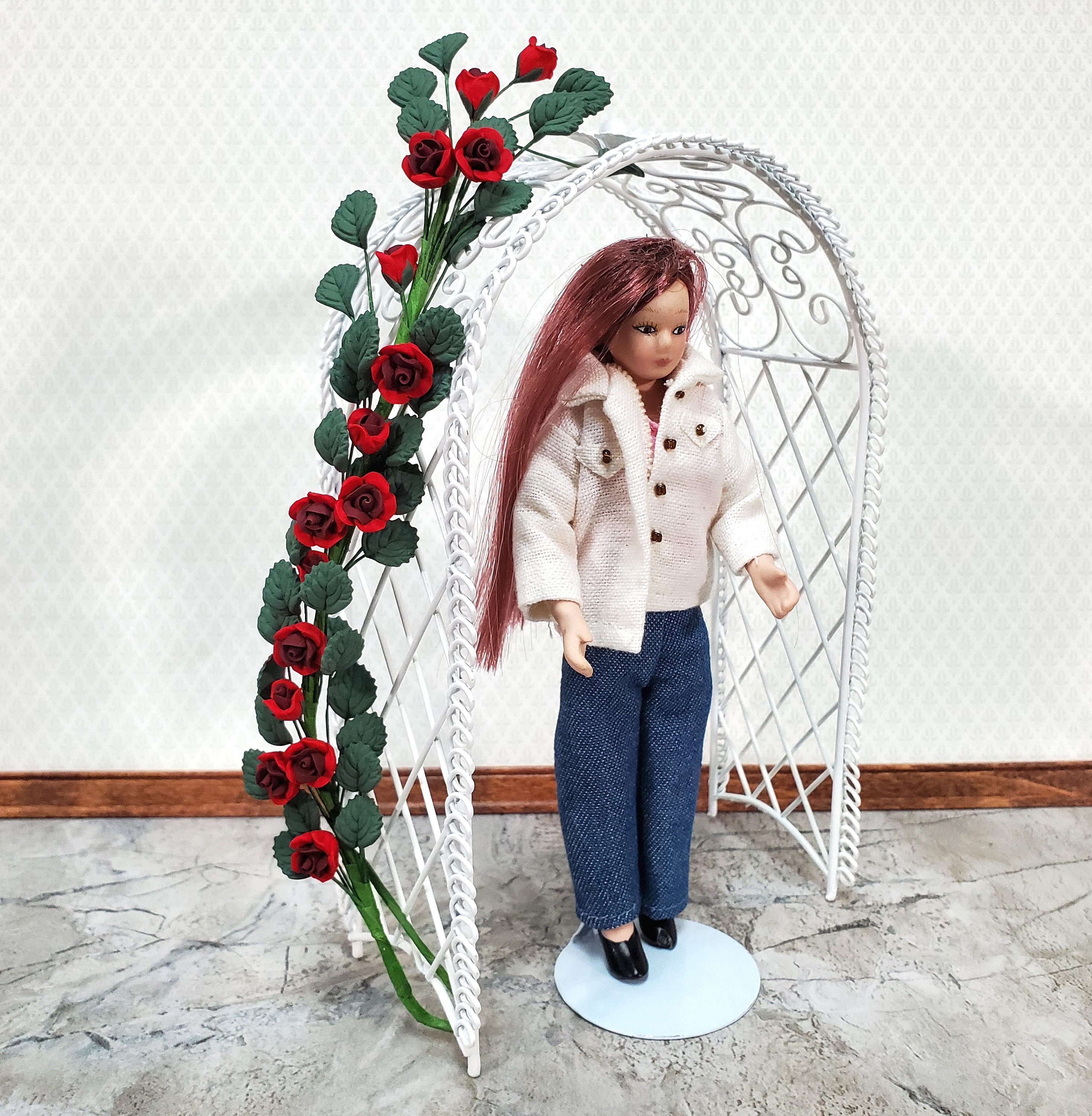 Dollhouse Garden Arbor Trellis Arch for Flowers White Metal - Etsy