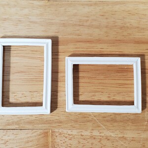 Dollhouse Picture Frame Set of 2 Small White for Paintings 1:12 Scale ...