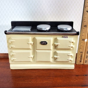 Dollhouse AGA Style Cooker Stove Oven Cream Large 1:12 Scale Miniature ...