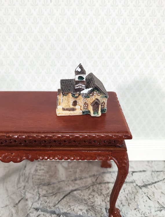 Tiny House Statue Church With Bell Tower Dollhouse Decor | Etsy