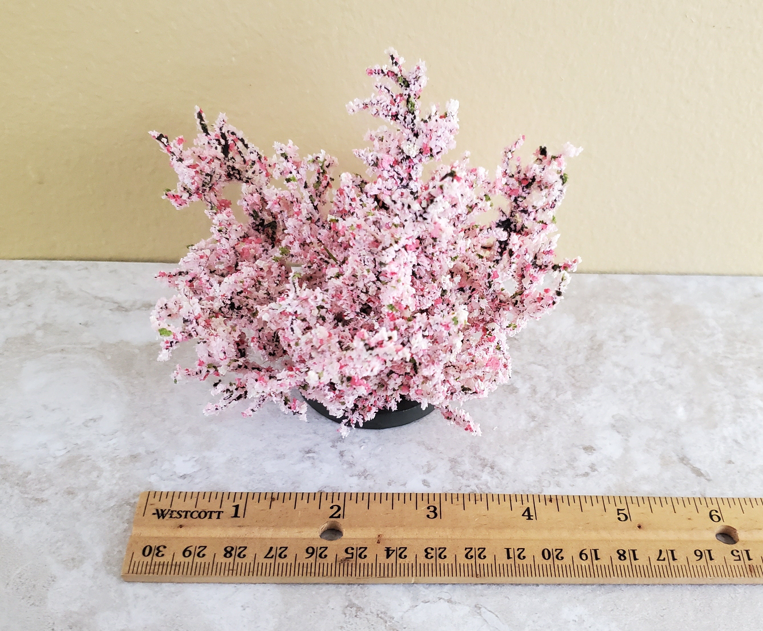 Dollhouse Miniature Flowering Shrub Bush Large Pink & White on - Etsy