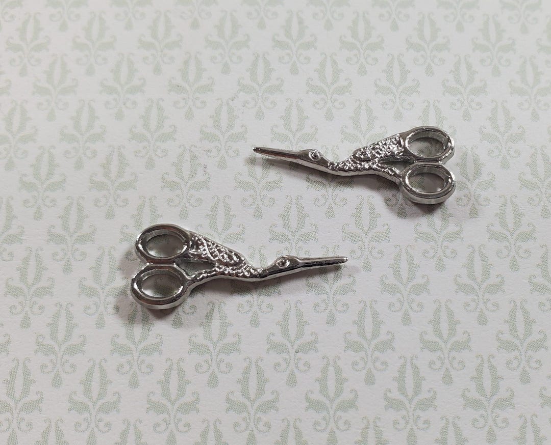 Dollhouse Bird Sewing Scissors X2 Pair Fancy Silver Metal 1:12 Scale - Etsy