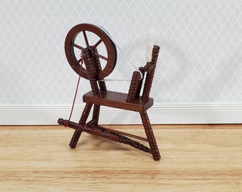 Miniature Spinning Wheel, Walking, Spin, Spindle, Dollhouse Furniture ...
