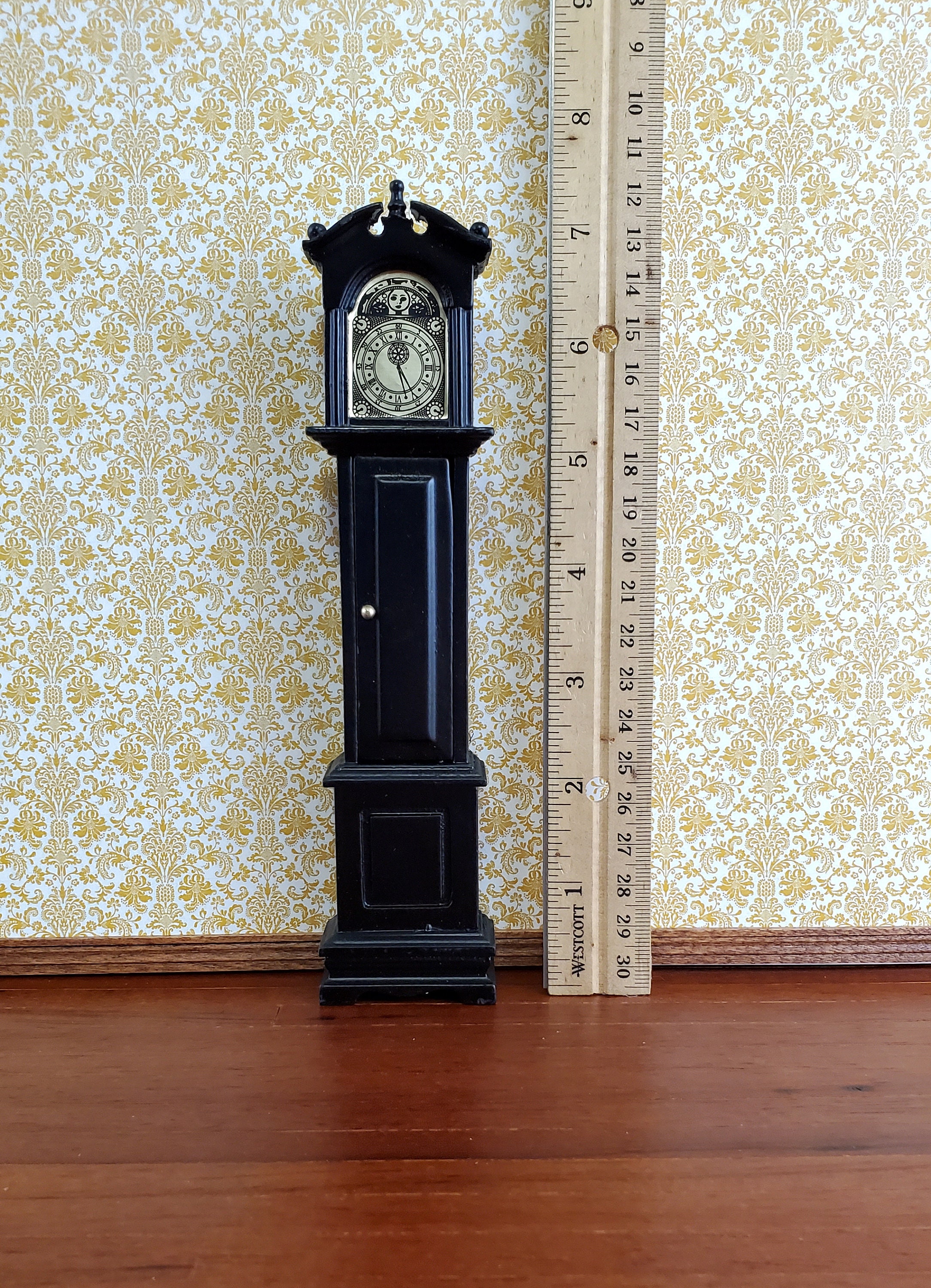 Dollhouse Miniature Grandfather Clock Opens Black Wood 1:12 - Etsy