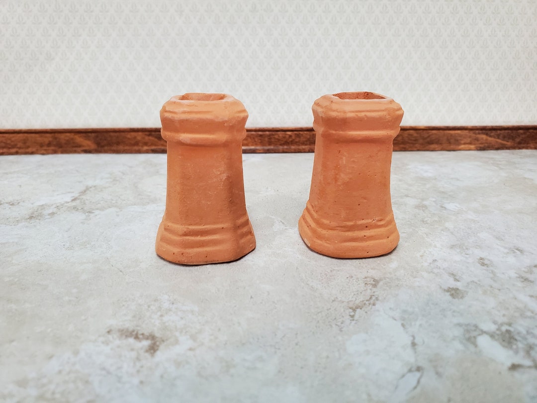Miniature Chimney Pot Smoke Stack Square Unglazed Terra Cotta for ...