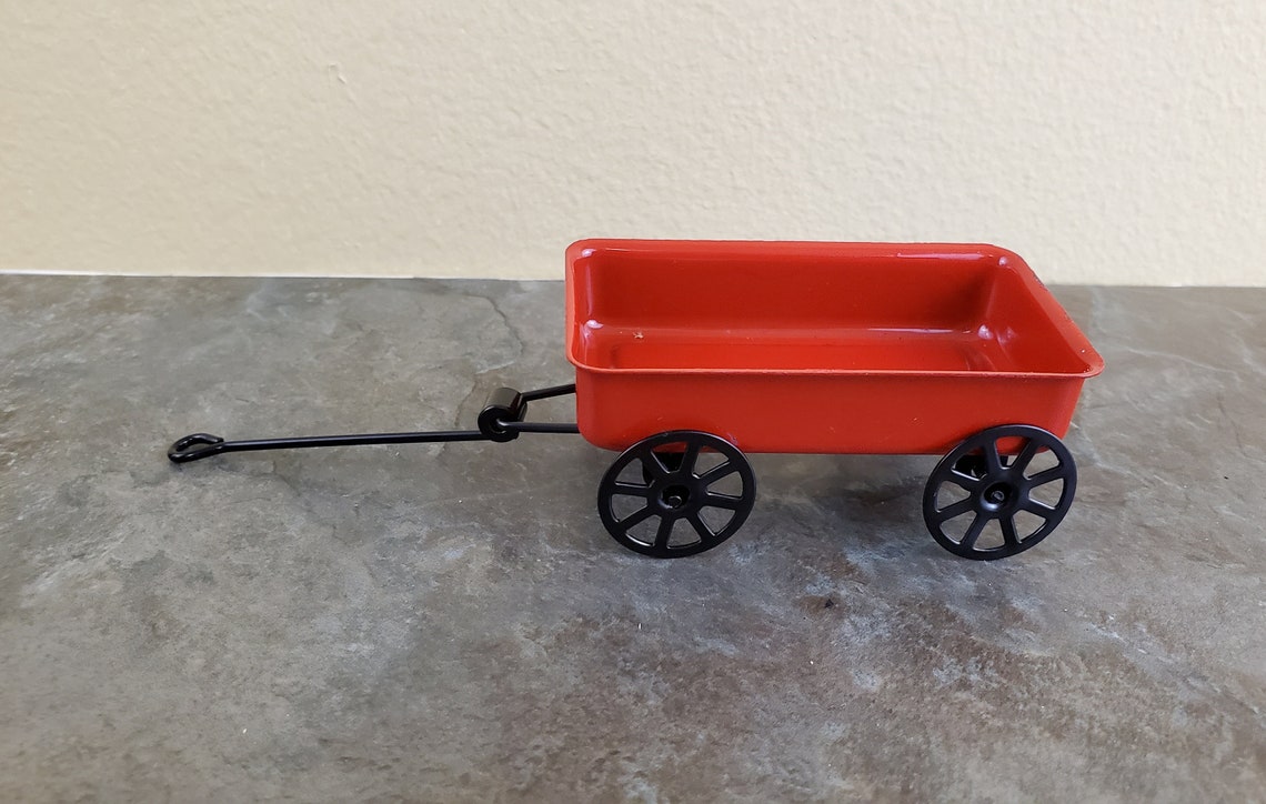 Dollhouse Miniature Little Red Wagon With Turning Wheels Metal - Etsy