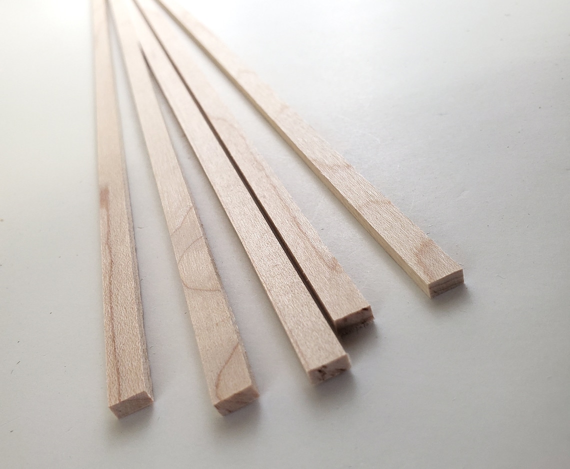 Maple Wood Strips 5 Pieces 1/8 X 1/4 X 18 - Etsy