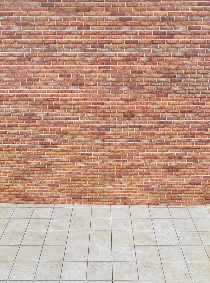 Dollhouse Miniature Red Orange Brick Seamless Embossed Paper - Etsy