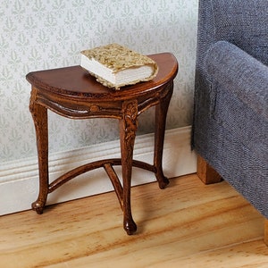 JBM Miniature Side Table Half Round SMALL Art Nouveau Style 1:12 Scale ...