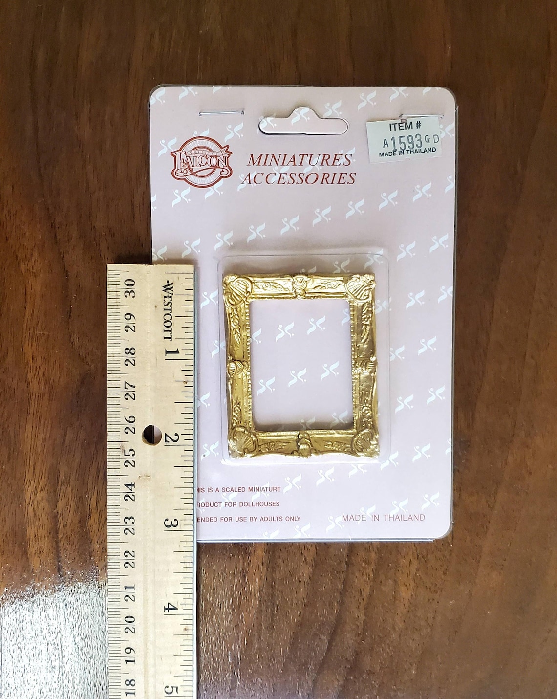 Dollhouse Miniature Picture Frame Fancy Gold for Painting 1:12 Scale 1 ...