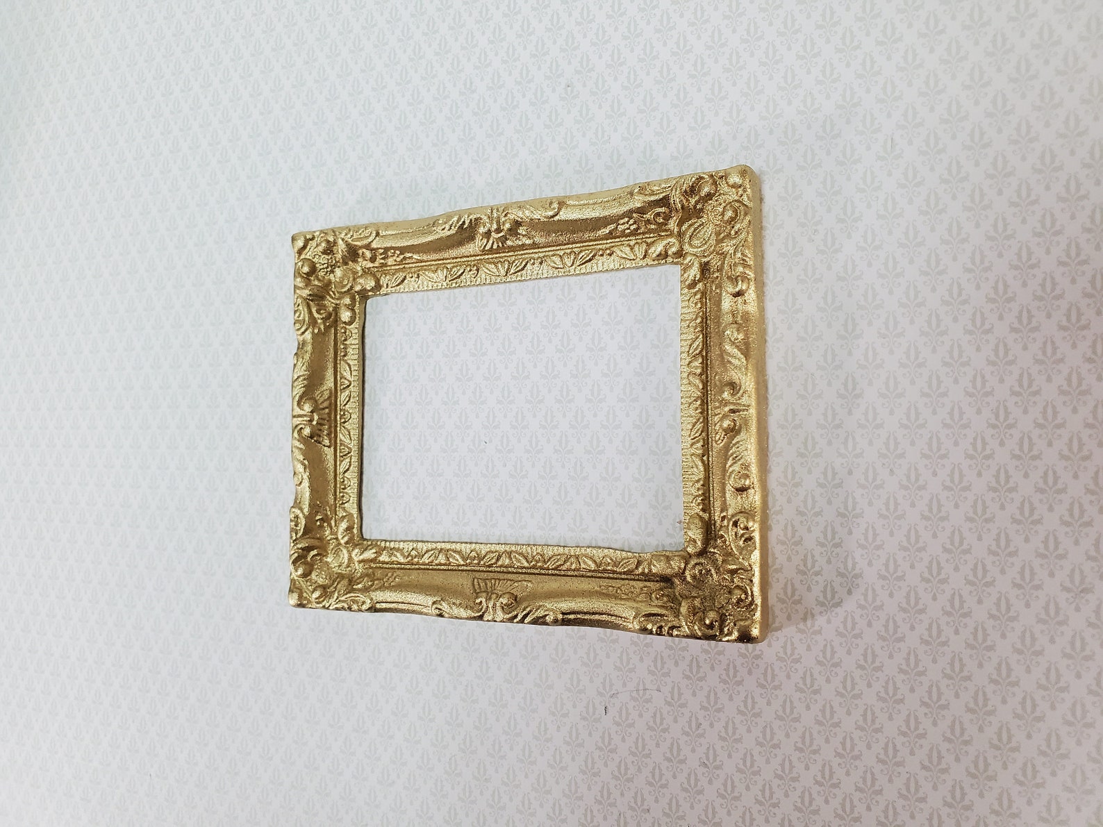 Dollhouse Miniature Picture Frame 1:6 Scale Large Fancy Gold - Etsy