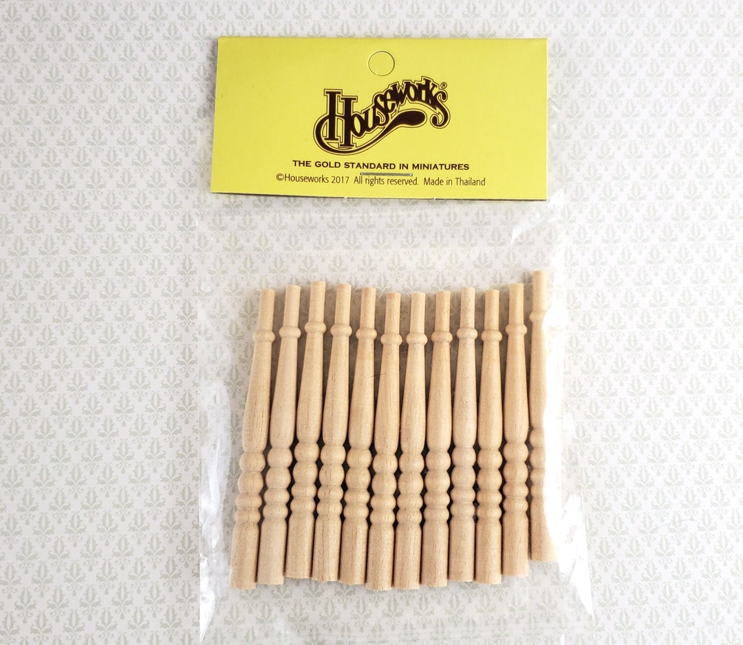 Dollhouse Miniature Spindles Stair Balusters 1:12 Scale 2 5/8" Tall ...