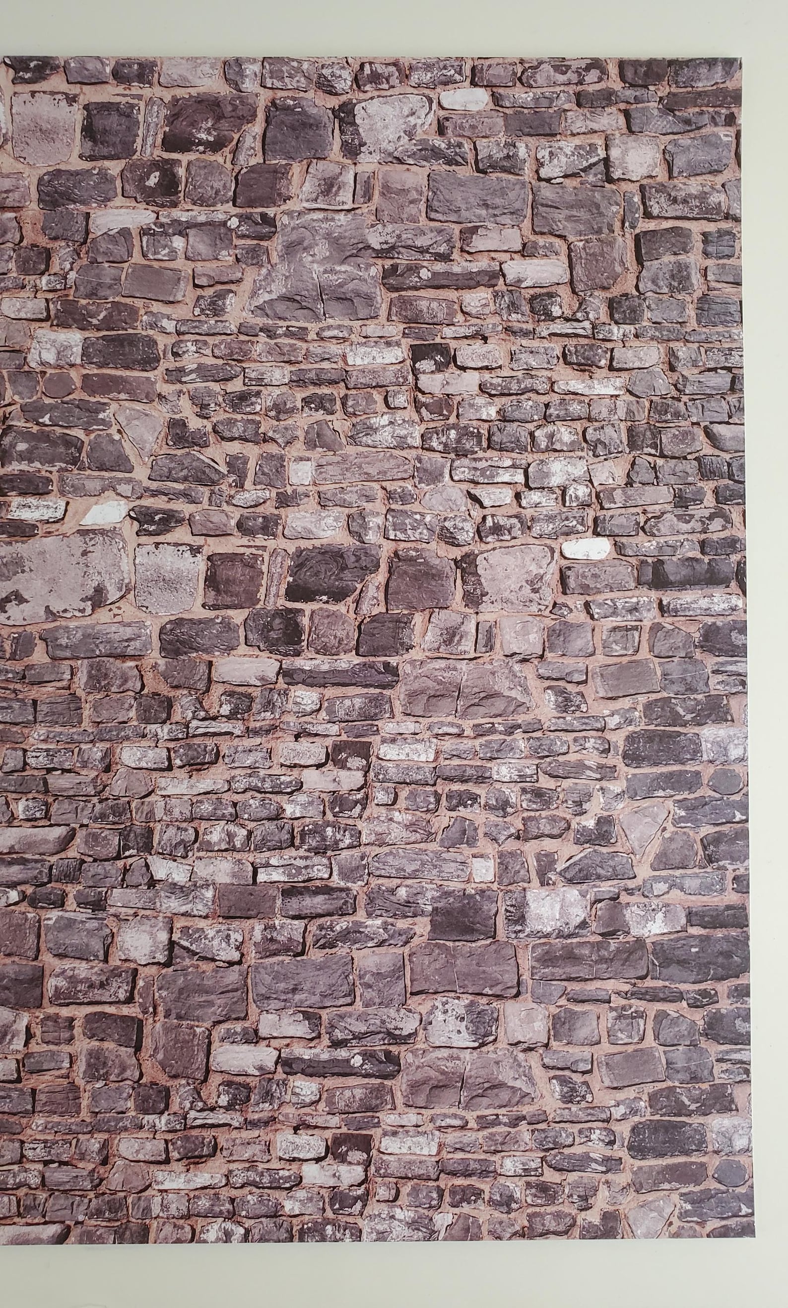 Dollhouse Miniature Gray Stone Wall Weathered Aged Embossed Card 1:12 ...