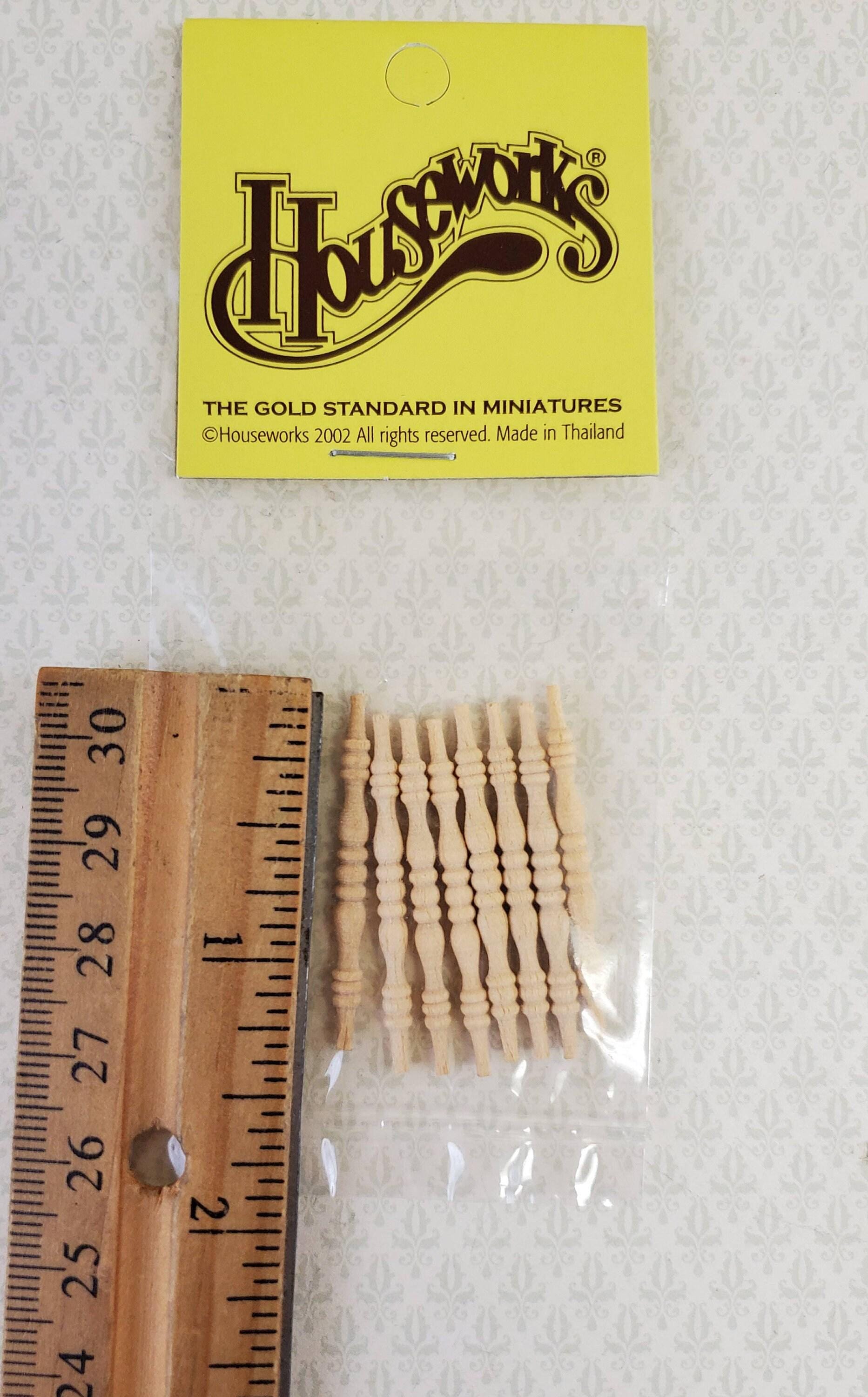 Dollhouse Miniature Spindles Small Wood for Building X8 1:12 Scale 1 3/ ...