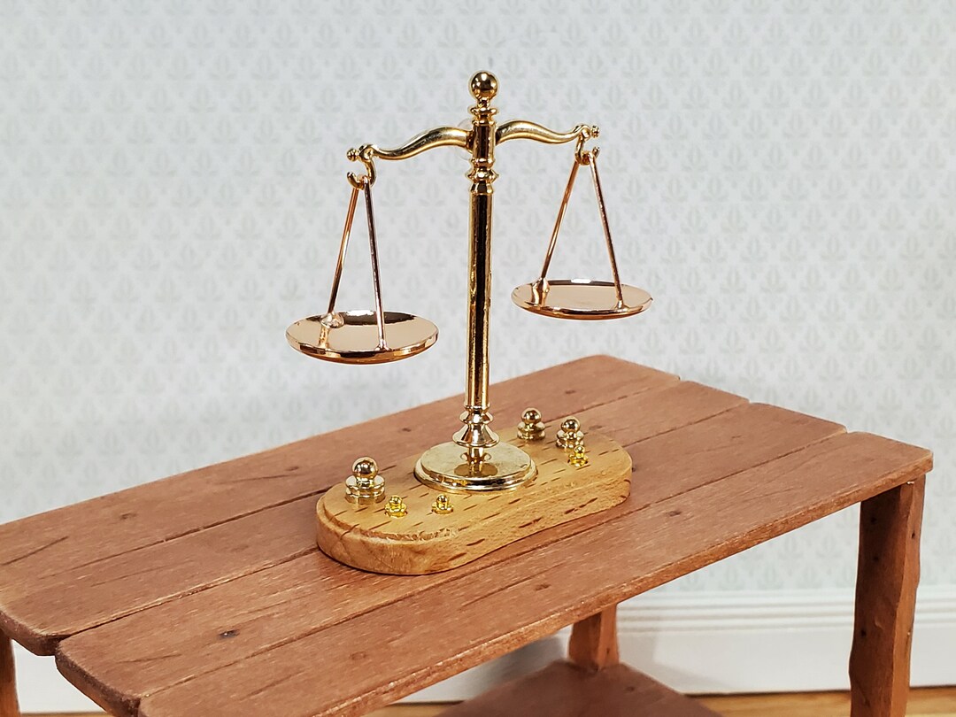 Miniature Scale With Weights Metal Pharmacy Grocer Apothecary Working ...