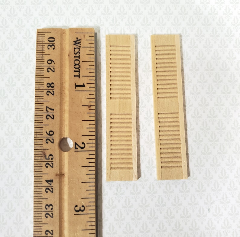 Dollhouse HALF SCALE 1:24 Shutters Louvered 1 Pair Wood 2 - Etsy