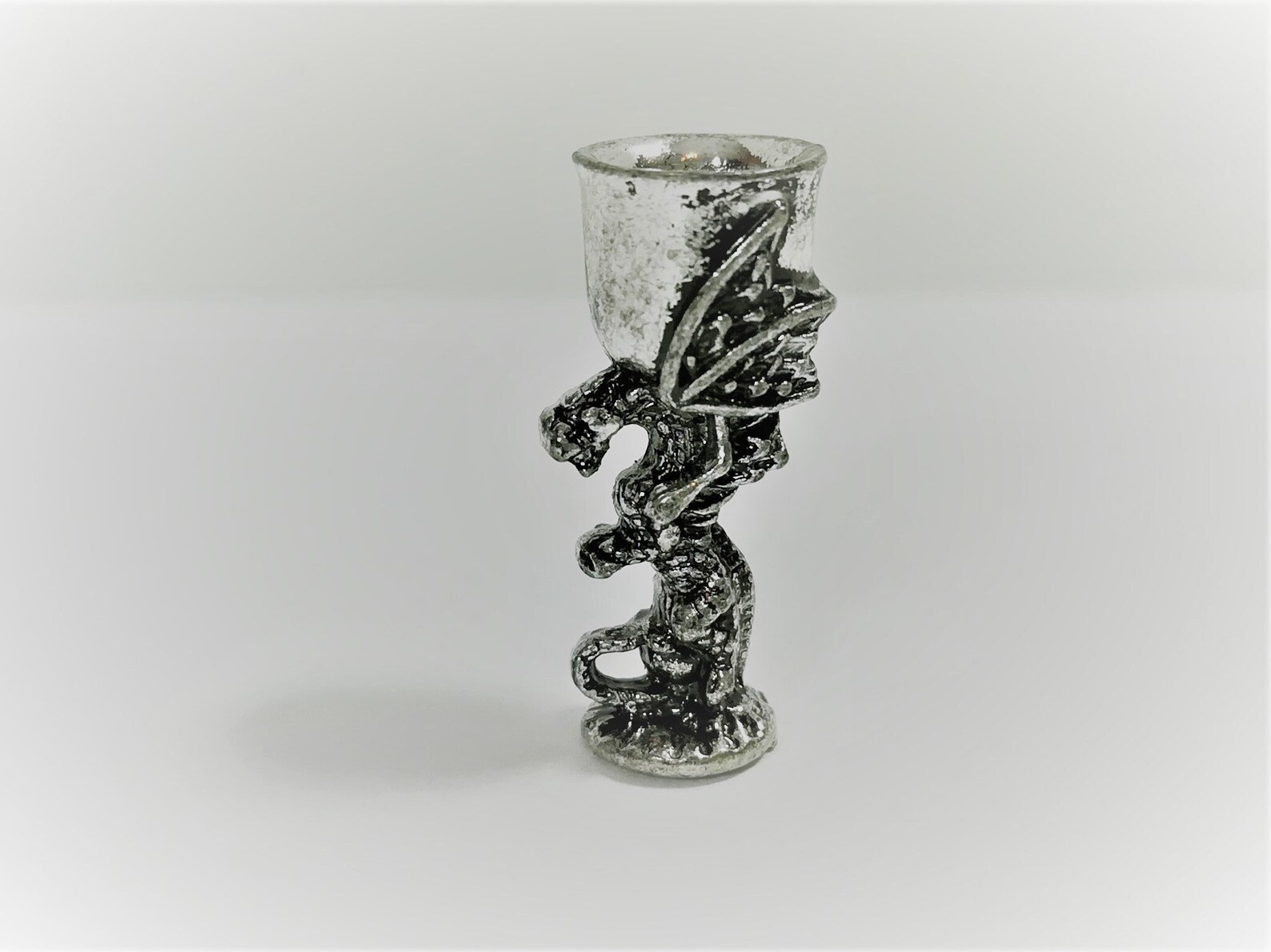 Dollhouse Miniature Dragon Goblet Chalice Metal Silver Metal 1:12 Scale ...