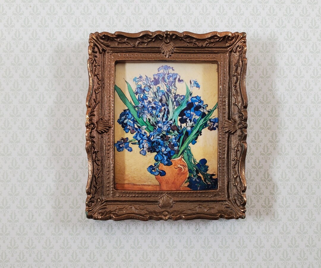 Miniature Vincent Van Gogh Vase With Irises Framed Print 1:12 Scale ...