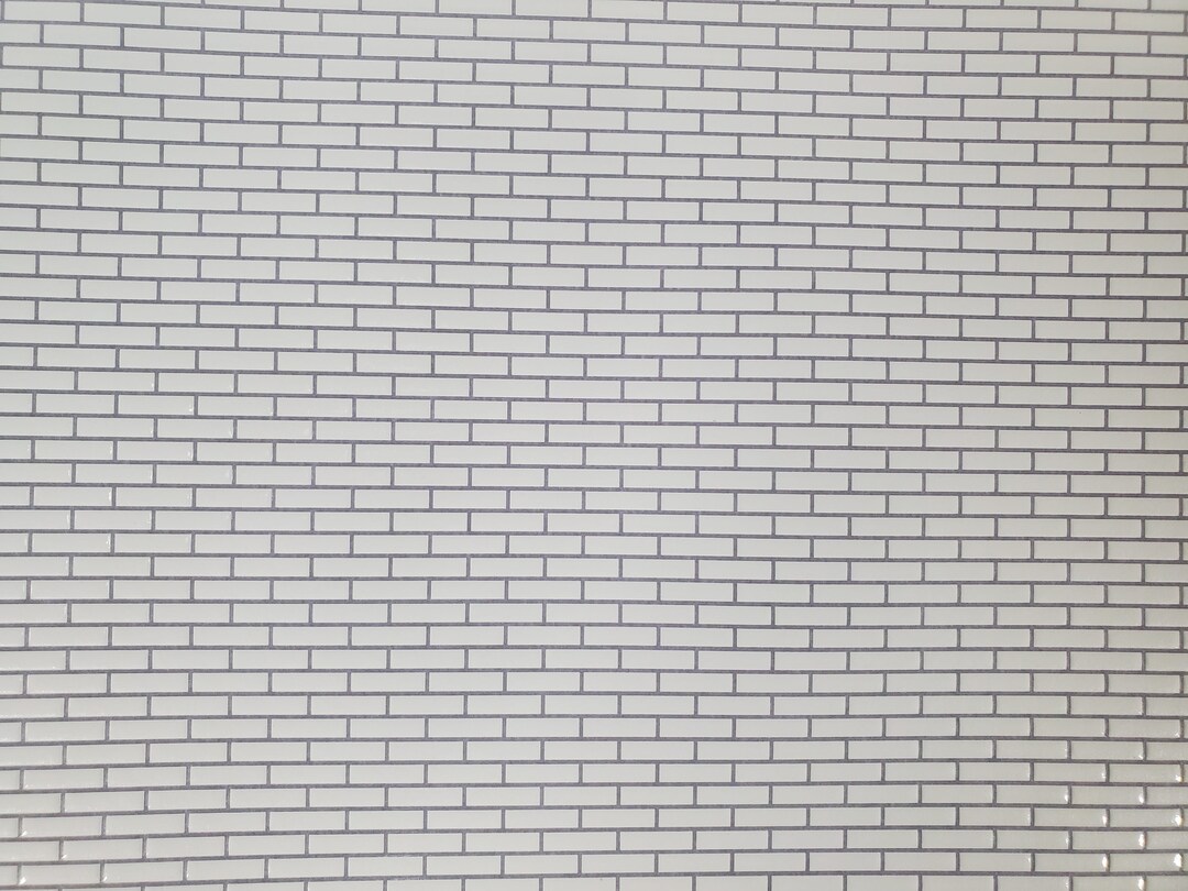 Dollhouse Subway Tile Metro Wall Tile Small White Embossed Glossy Paper ...