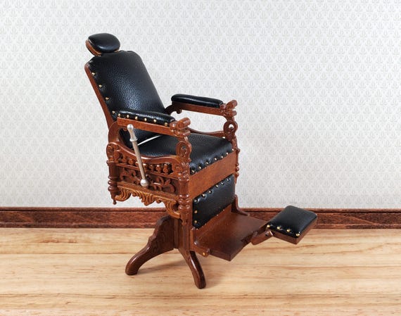 Vintage wooden barber chair store