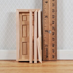 Dollhouse HALF SCALE 1:24 Door 6 Panel Wood With Trim HWH6007 ...