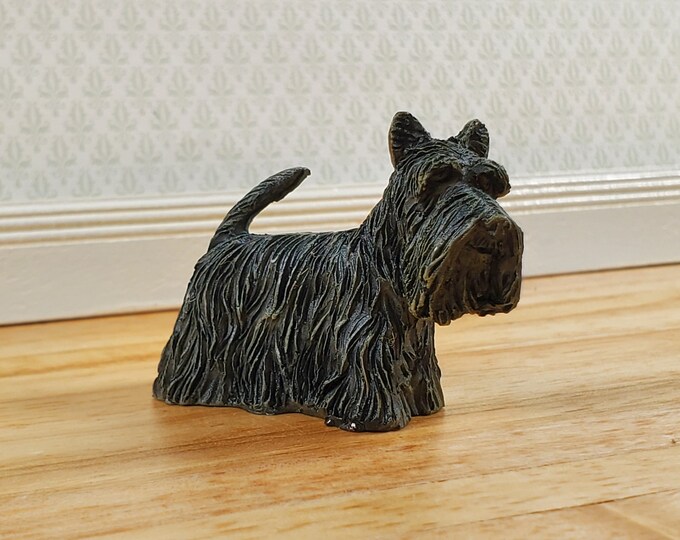 Dollhouse Puppy Dog Scottie Scottish Terrier Black 1:12 Scale Miniature ...