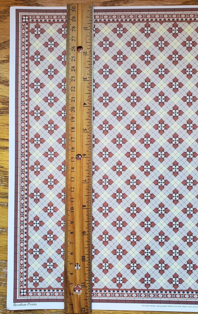 Dollhouse Victorian Tile Flooring Paper Sheet Brown & Rust - Etsy