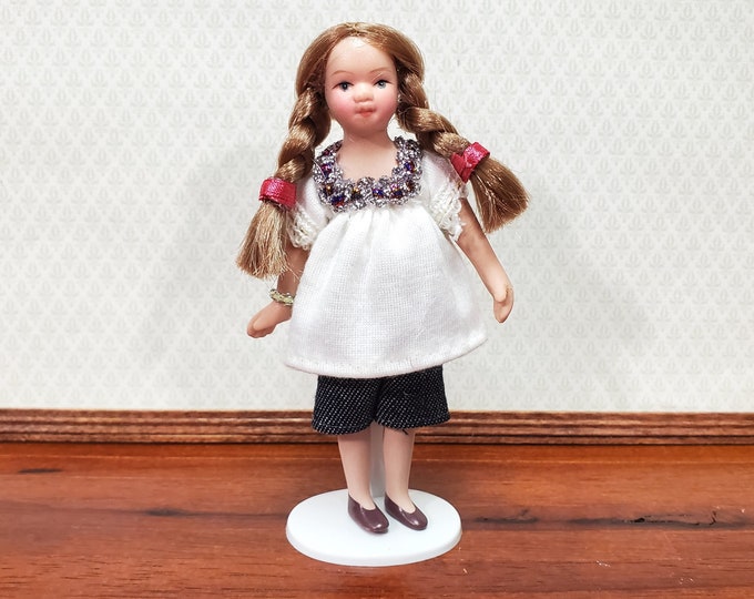 Dollhouse Modern Girl Doll Braids Porcelain Poseable 1:12 - Etsy