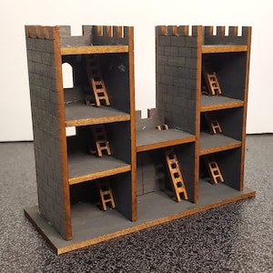 Miniature Castle Tower Keep 1:144 Scale DIY KIT 7 Rooms Ladders 3 ...