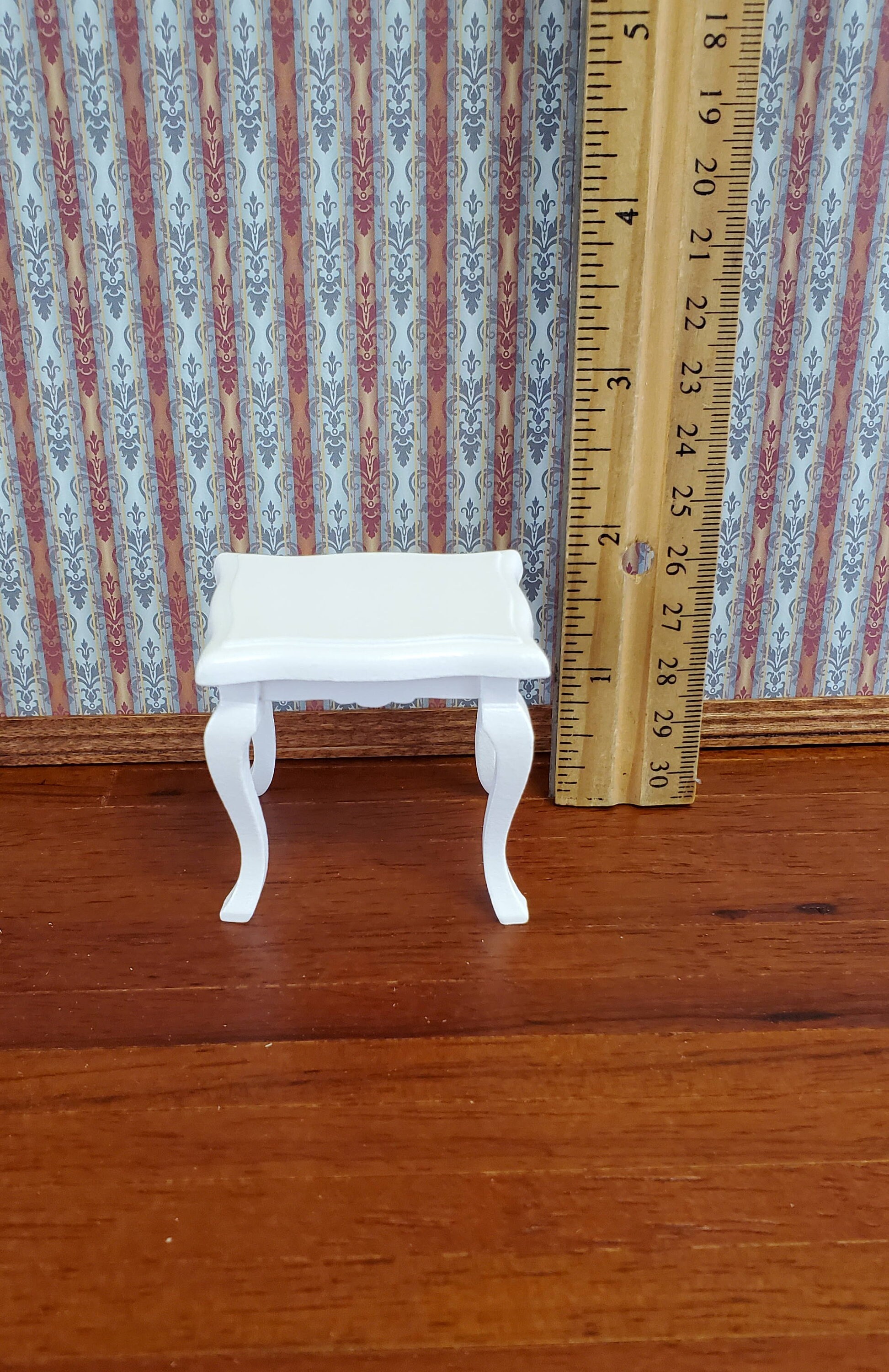 Dollhouse Miniature Side or End Table Curvy Top White Fancy - Etsy