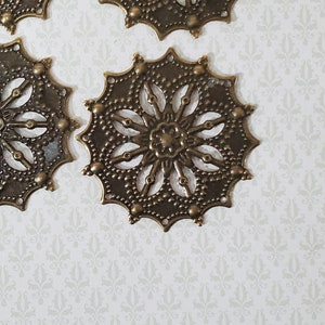 Metal Filigree Round Embellishment Large 10 Pieces 36mm Crafting Mixed ...