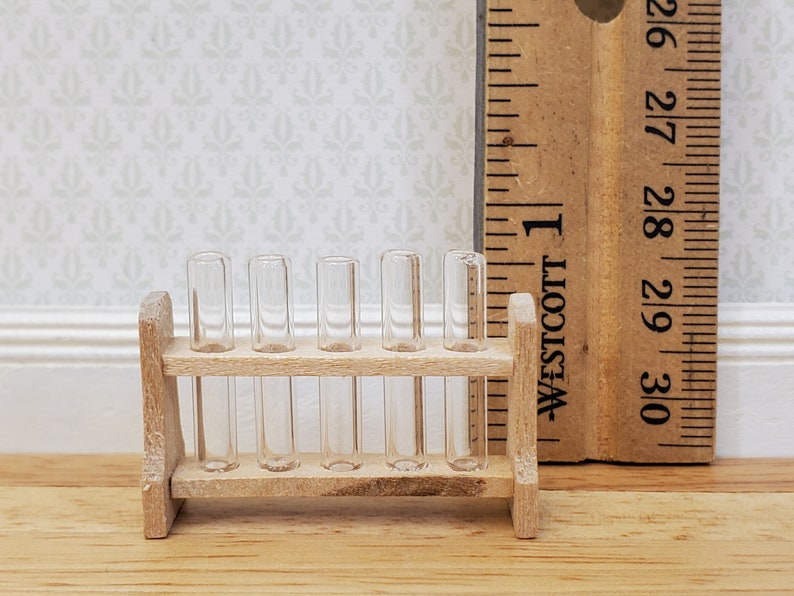 Miniature Test Tubes Glass in Wood Stand Mad Scientist Lab - Etsy