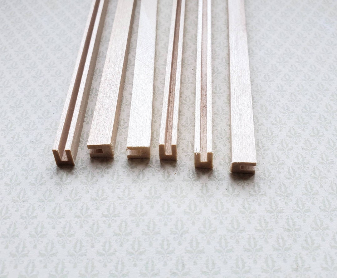 Dollhouse Miniatures Channel Handrail Trim 6 X6 Scrap Pieces 1:12 Scale ...