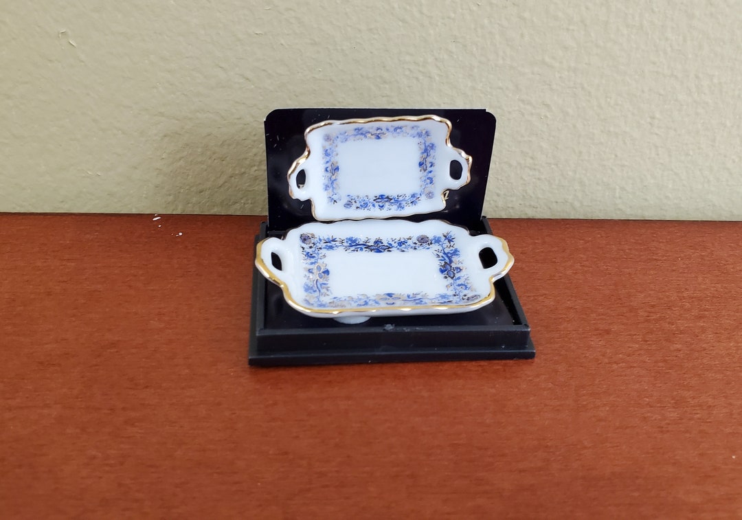 Dollhouse Reutter Porcelain Trays Medium & Large Set of 2 1:12 Scale ...