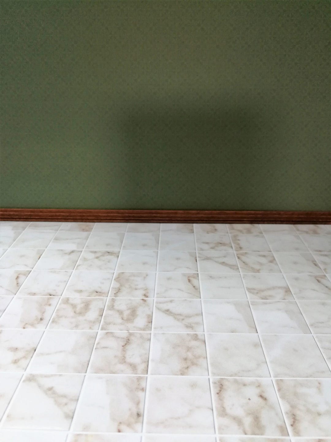 Dollhouse Miniature Marble Square Tile Flooring Textured Card Stock ...