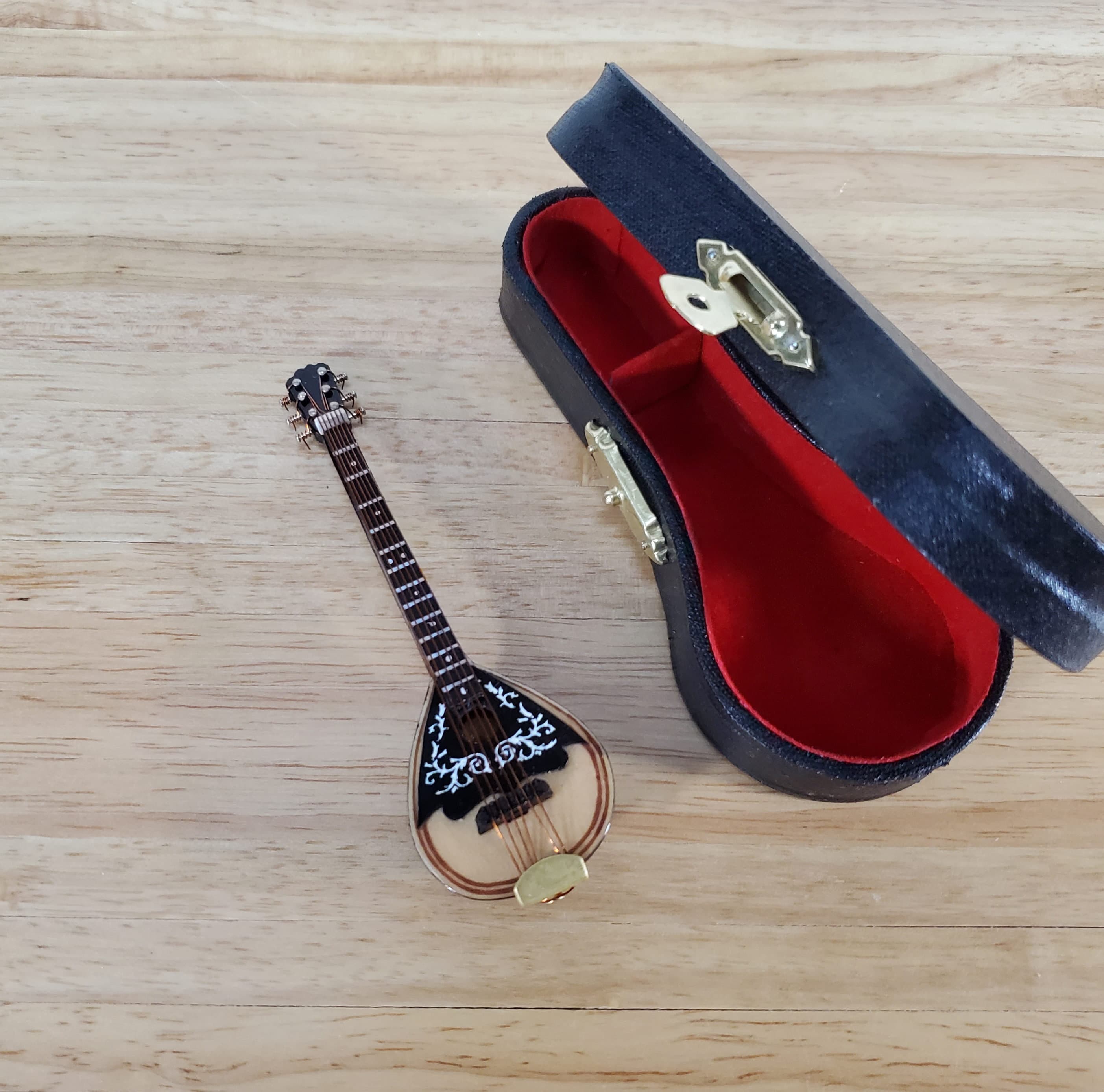 Miniature Mandolin Instrument With Case Wood 4 Fits 1:6 - Etsy