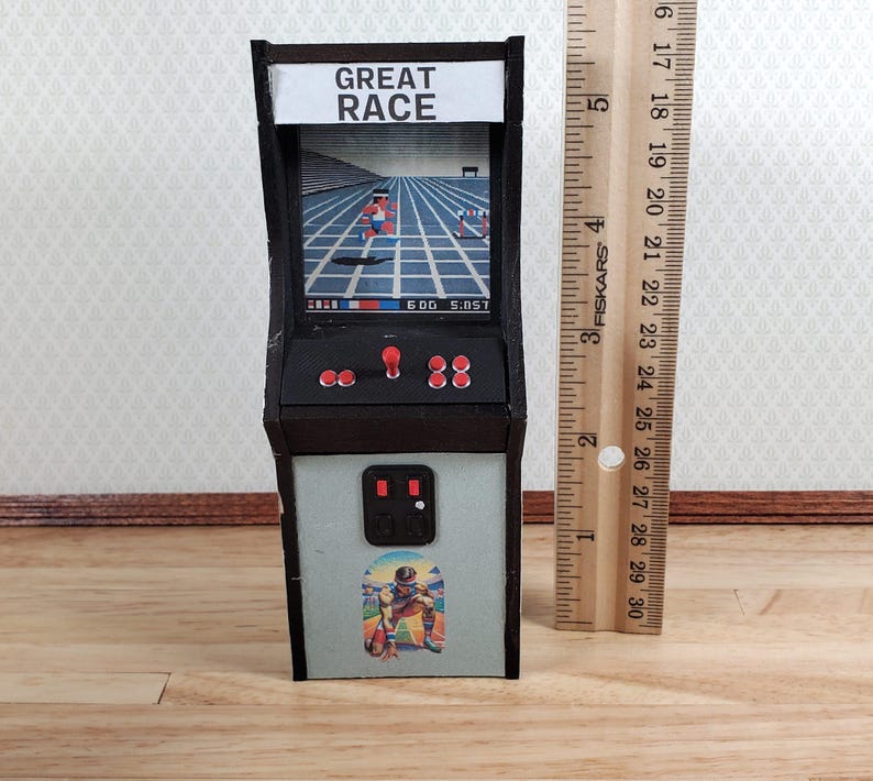 Miniature Arcade Machine DIY KIT Wood 5 1/4" Tall Includes Light ...