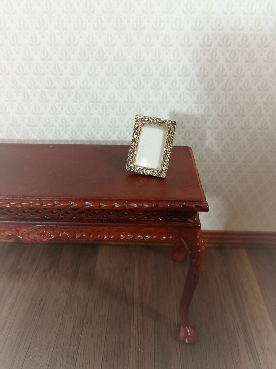 Dollhouse Miniature Picture Frame Small Gold Metal Rectangle | Etsy