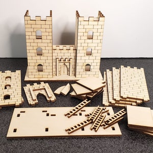 Miniature Castle Tower Keep 1:144 Scale DIY KIT 7 Rooms Ladders 3 ...