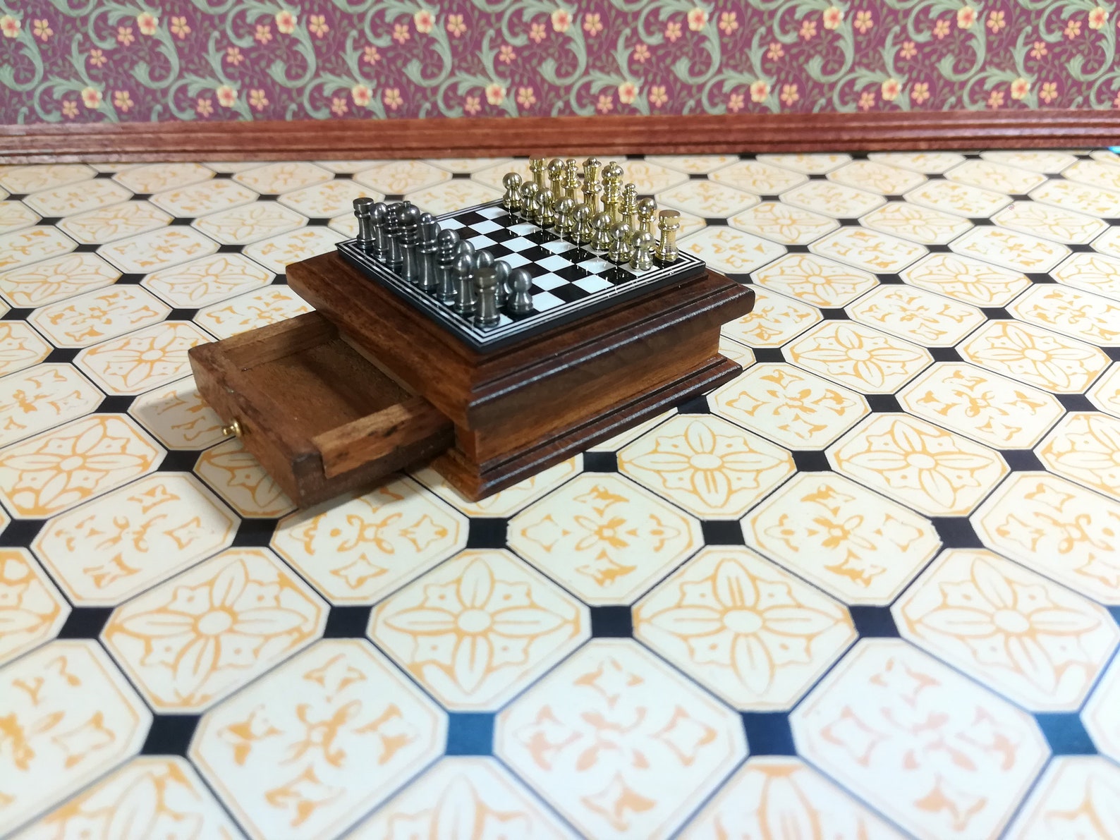 Miniature Chess Set With Metal Magnetic Chess Pieces and - Etsy