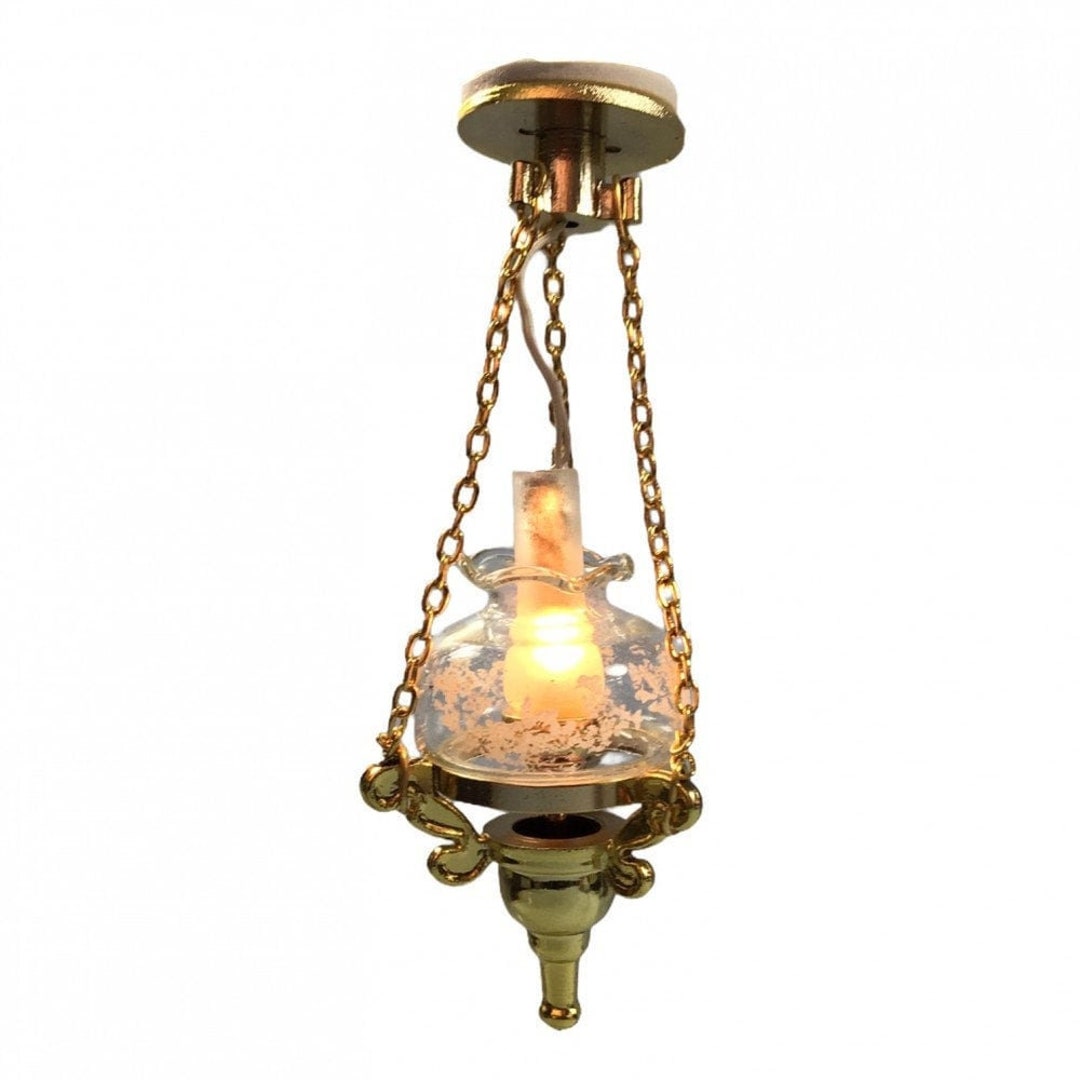 Dollhouse Hanging Oil Lamp 12 Volt Light W/plug 1:12 Miniature Scale ...