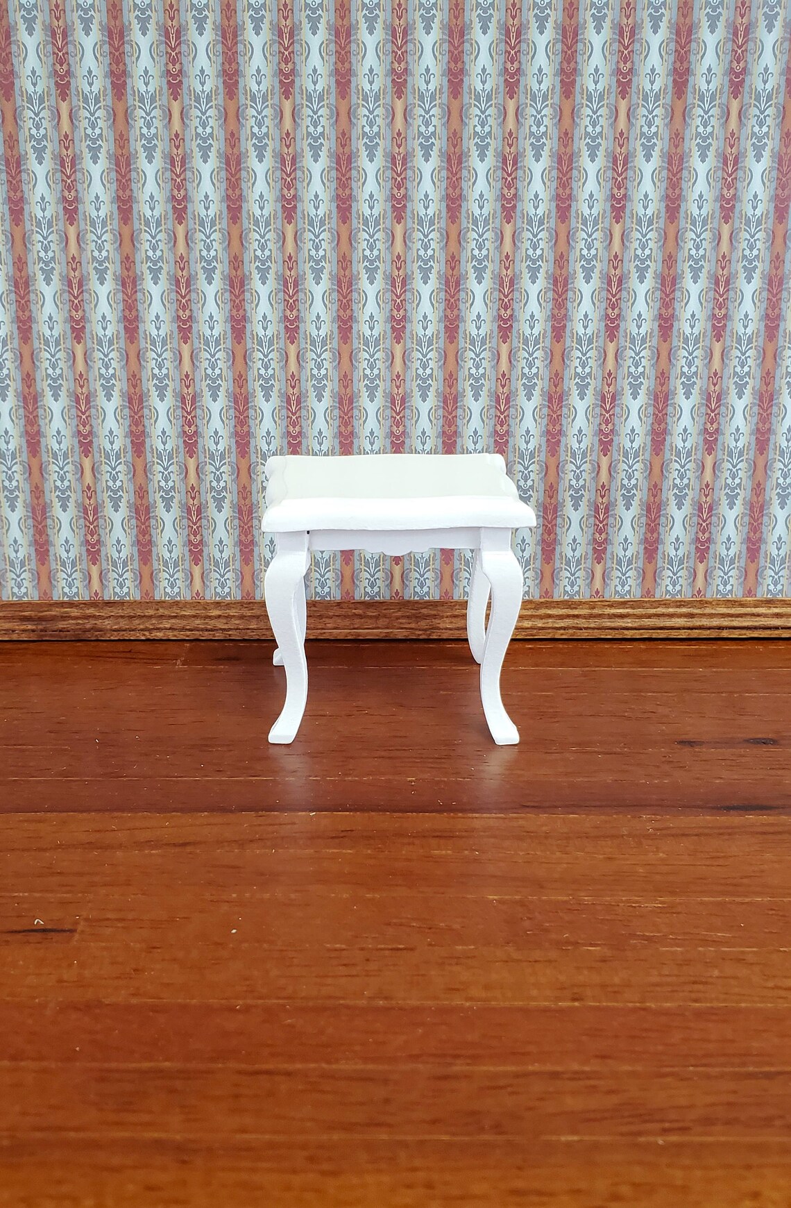 Dollhouse Miniature Side or End Table Curvy Top White Fancy - Etsy