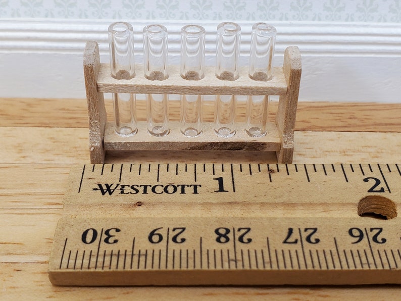 Miniature Test Tubes Glass in Wood Stand Mad Scientist Lab - Etsy