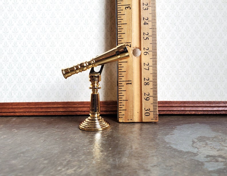 Dollhouse Miniature Telescope Large Tabletop Adjustable Gold - Etsy