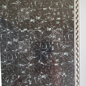 Dollhouse Miniature Marble Tile Flooring Sheet Black With White World ...