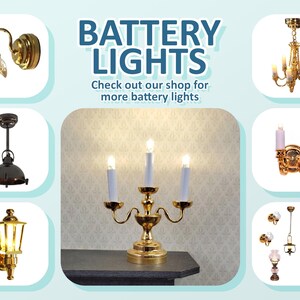 Dollhouse Table Lamp Battery Operated Light LARGE Use in 1:12 or 1/6 ...